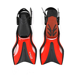 Two Bare Feet Childrens F100 Diving Fins Flippers Red