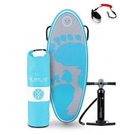 Two Bare Feet 44" Surf Crew Inflatable Bodyboard - Starter Pack (Aqua)