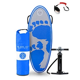 Two Bare Feet 44" Surf Crew Inflatable Bodyboard - Starter Pack (Blue)